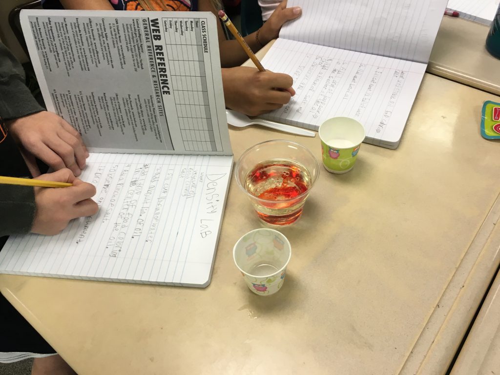 3rd grade studies density in science class – Miller Grove ISD