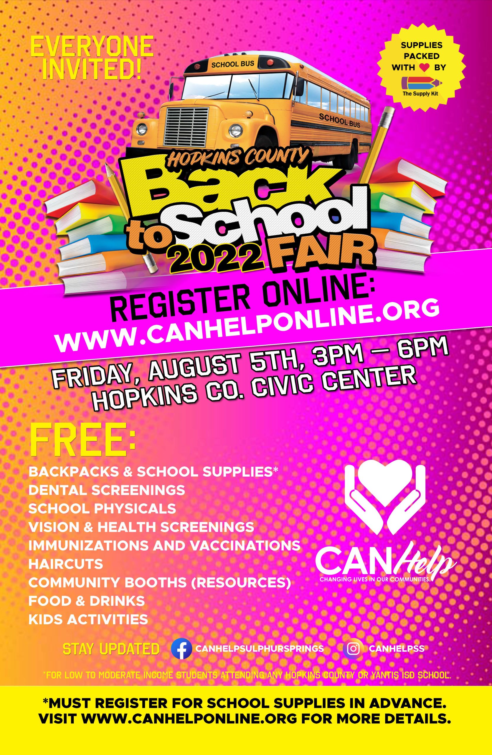 CANHelp s 2022 Hopkins County Back To School Fair August 5 Miller canhelp-s-2022-hopkins-county-back-to-school-fair-august-5-miller